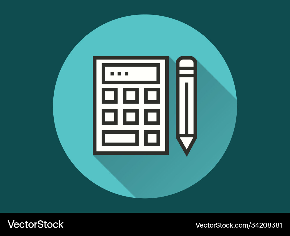 Pencil and calculator icon for graphic web Vector Image