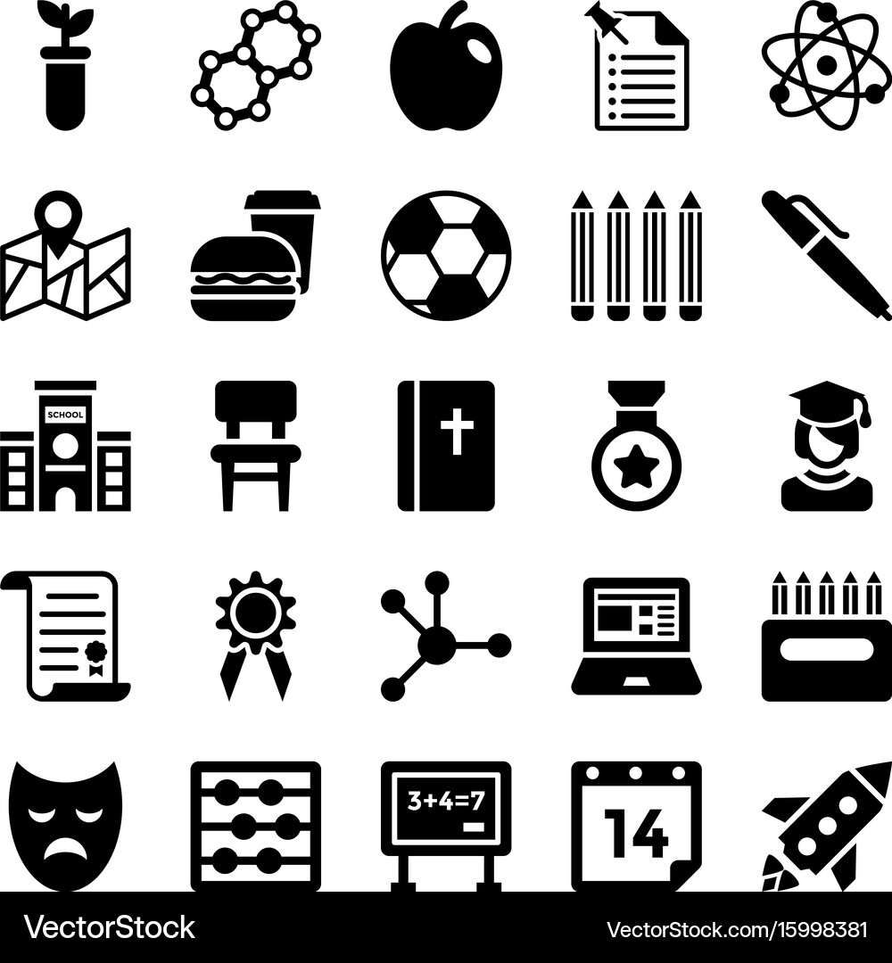 School and education icons 5 Royalty Free Vector Image