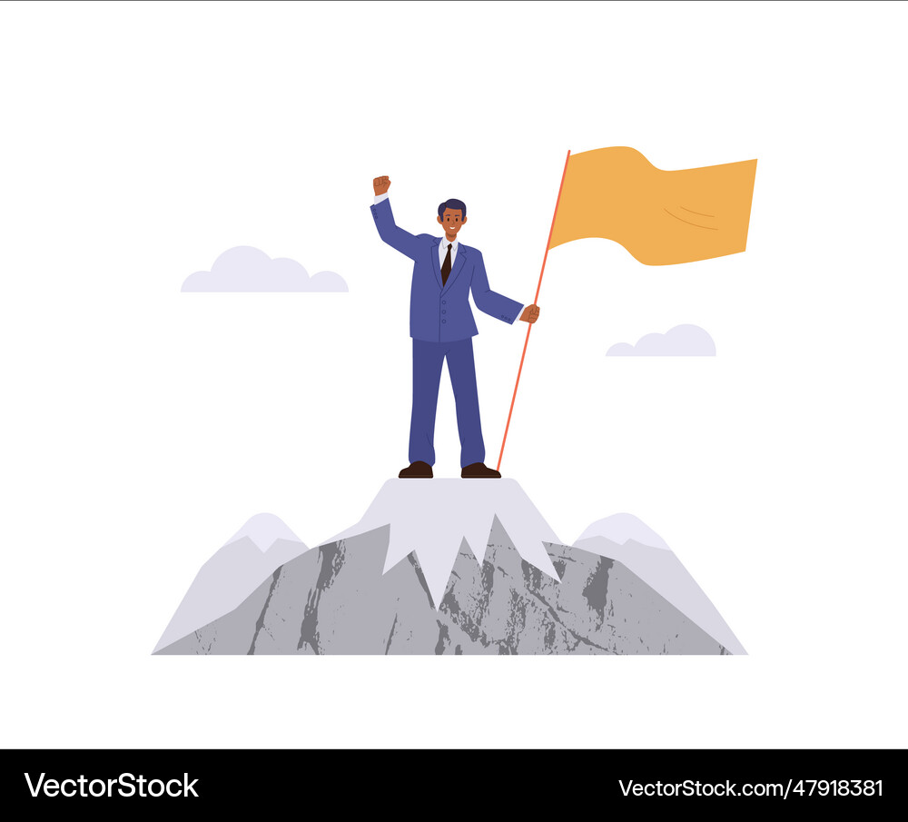 Successful businessman character standing Vector Image