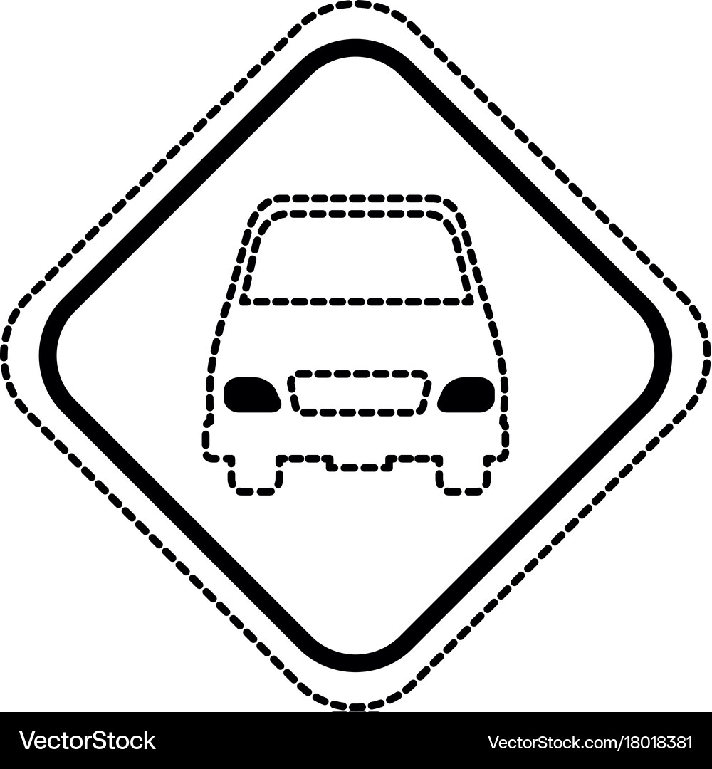 Traffic signal with car Royalty Free Vector Image