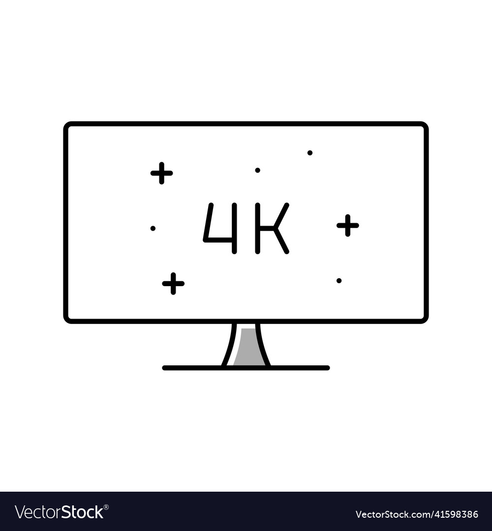 4k resolution computer display color icon Vector Image