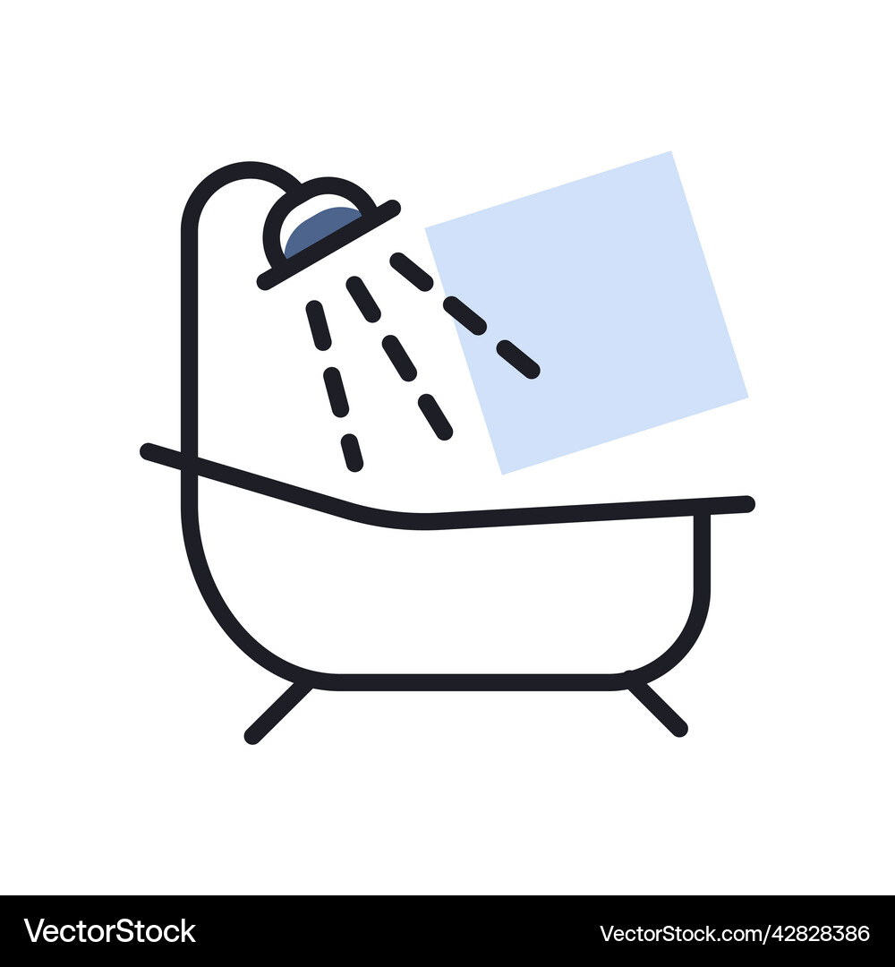 Bathroom icon bath with shower sign graph symbol Vector Image