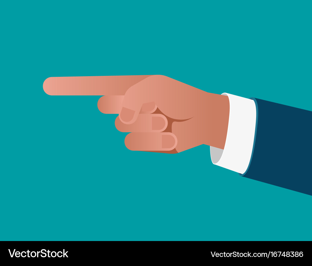 Business finger pointing on blue background Vector Image