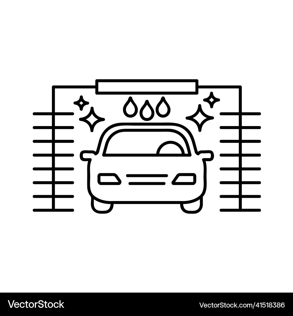 Car wash line icon thin line for web and mobile Vector Image
