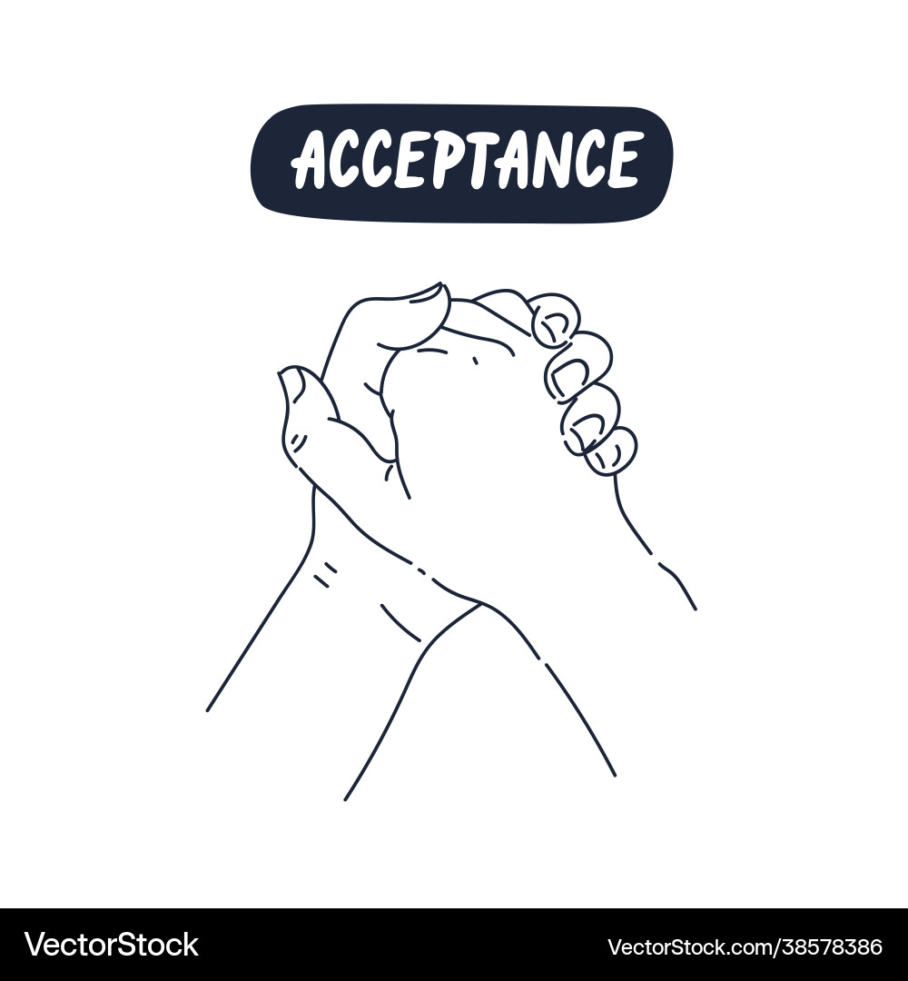 Clenched hands a person a hand gesture Royalty Free Vector