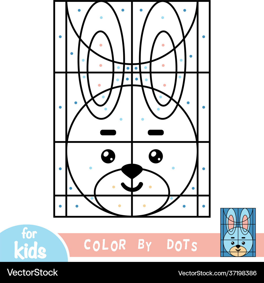 Color dots game for children rabbit Royalty Free Vector