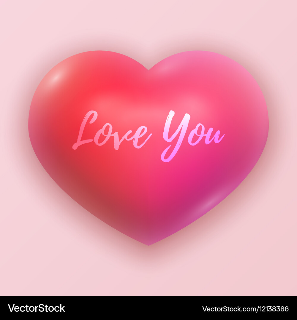 Dimensional pink shaded heart symbol Royalty Free Vector