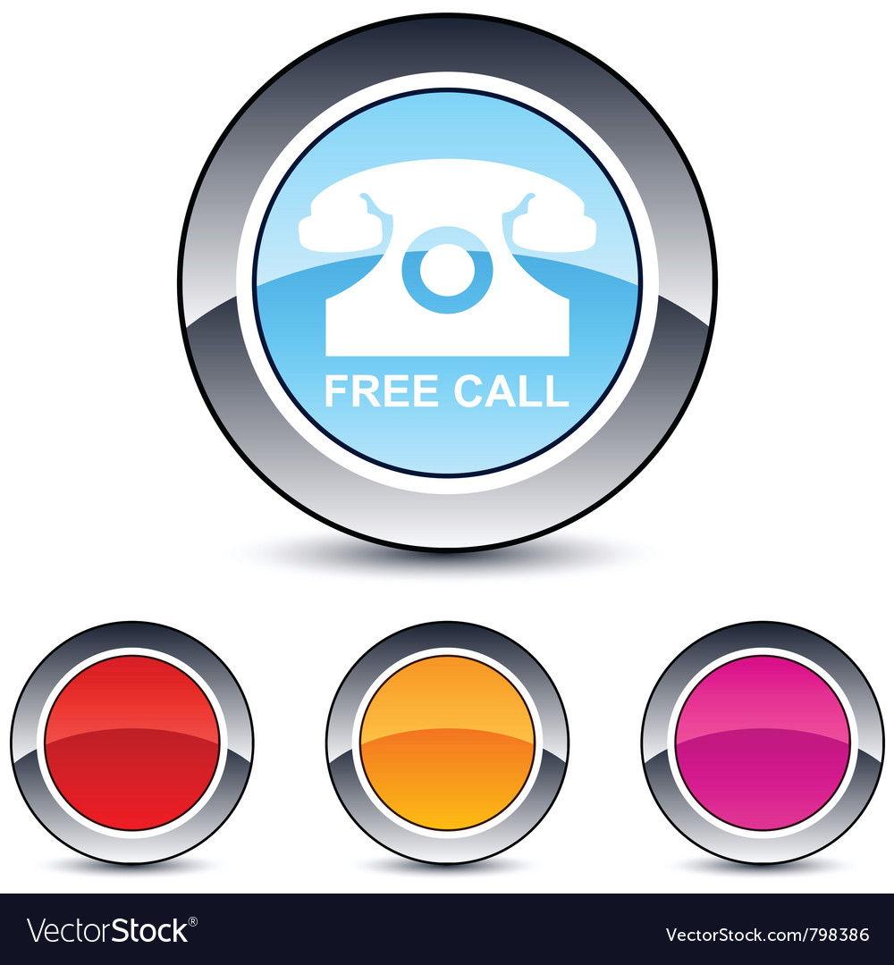 Free call round button Royalty Free Vector Image