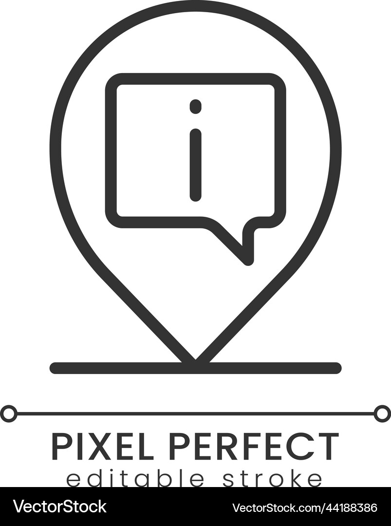 Info pin pixel perfect linear icon Royalty Free Vector Image