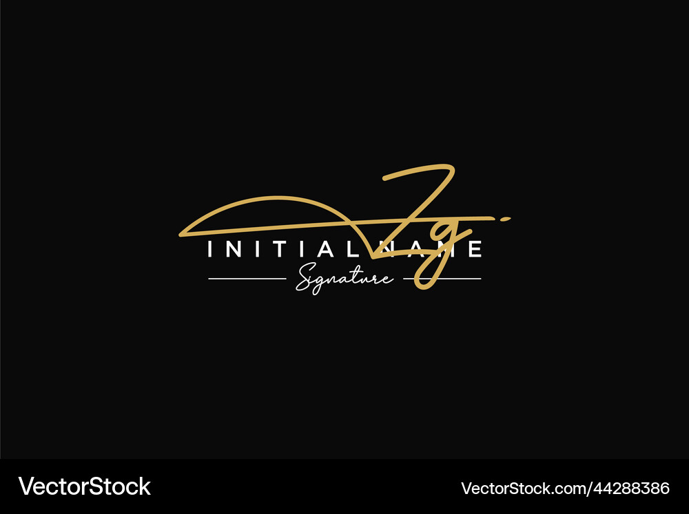 Initial zg signature logo template hand drawn Vector Image