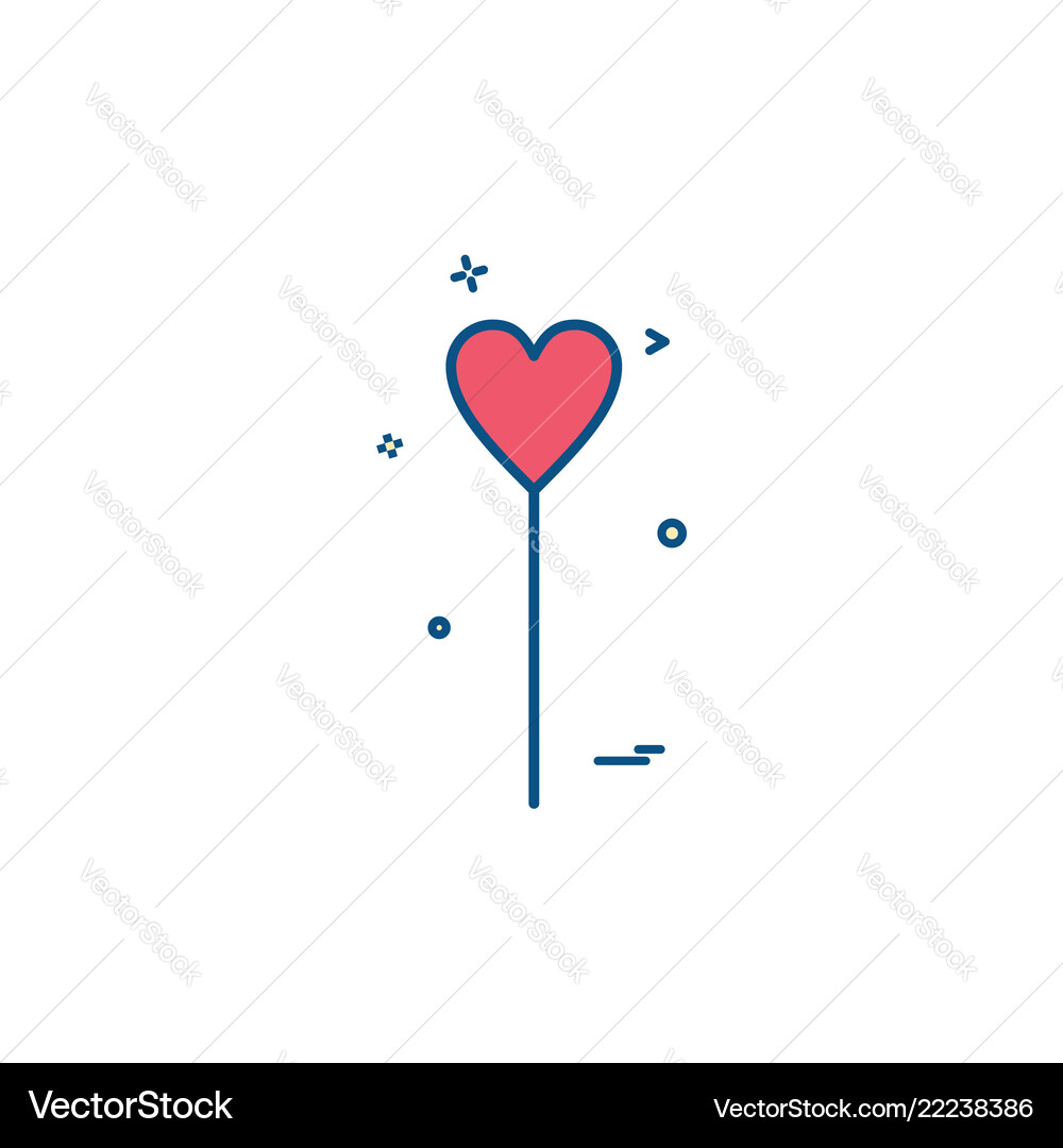 Love heart balloon icon design Royalty Free Vector Image