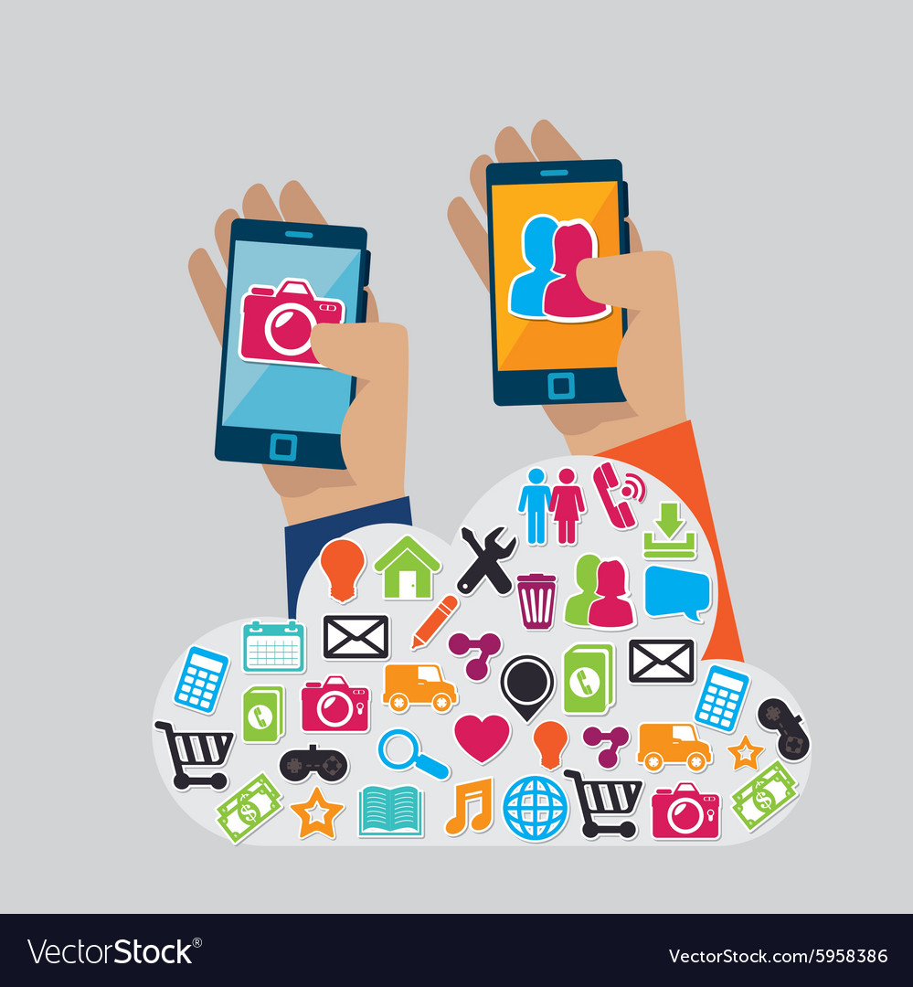 Mobile apps design Royalty Free Vector Image - VectorStock