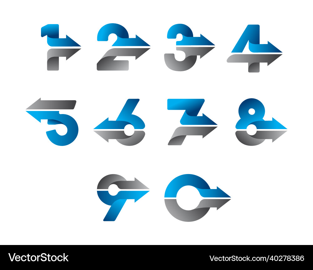 Modern arrow number alphabet concept design Vector Image