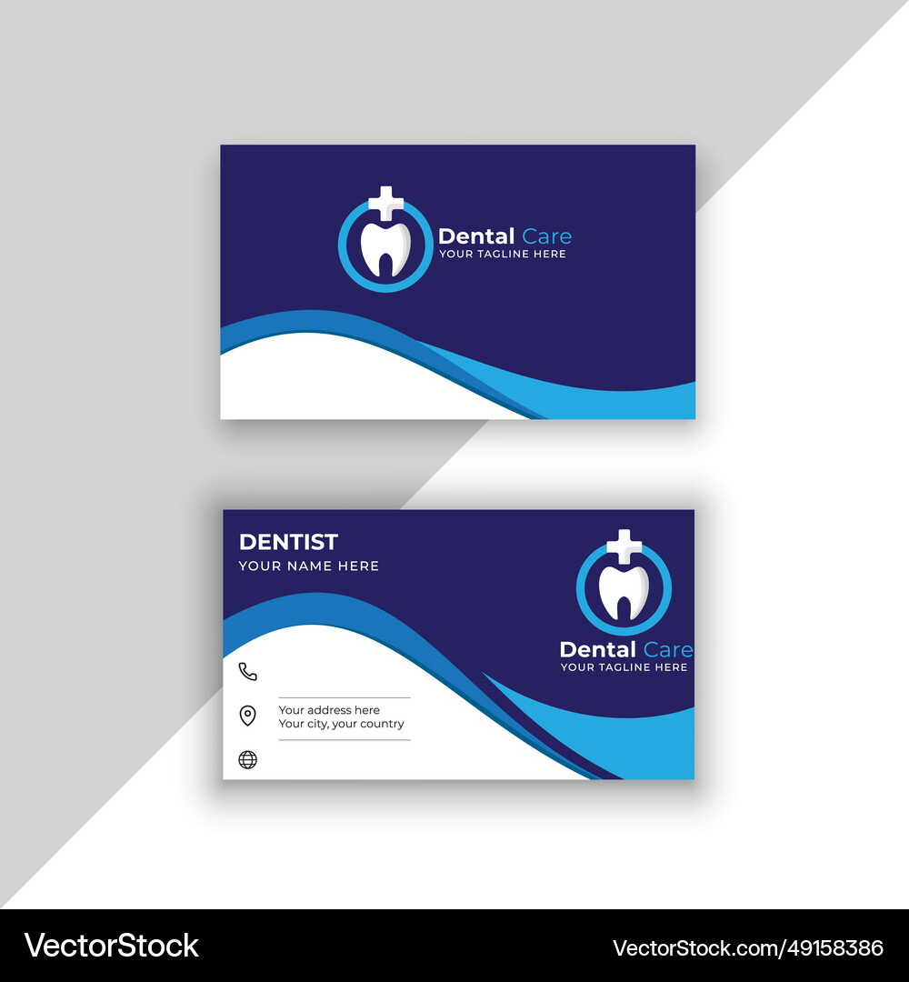 Print dental care visiting card template Vector Image