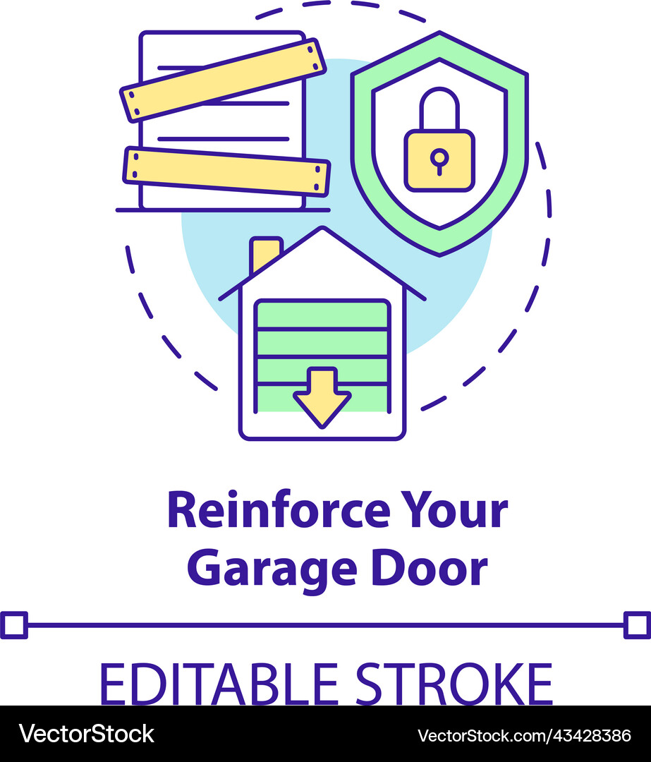 Reinforce garage door concept icon Royalty Free Vector Image