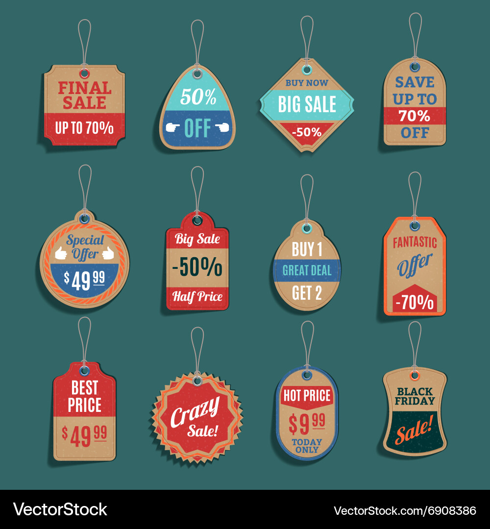 Sale Tags Set Royalty Free Vector Image - VectorStock