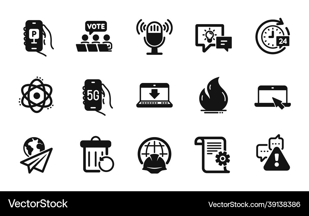 Set of atom internet downloading Royalty Free Vector Image