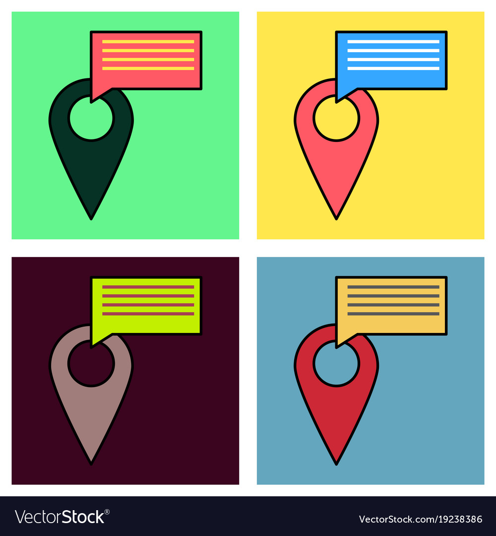 Set of navigation geolocation icon in flat design Vector Image