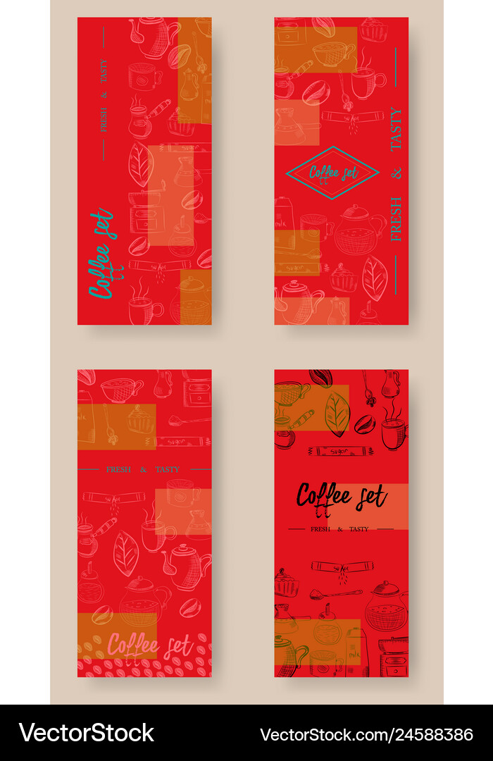 Set of vertical banners with graphic design Vector Image