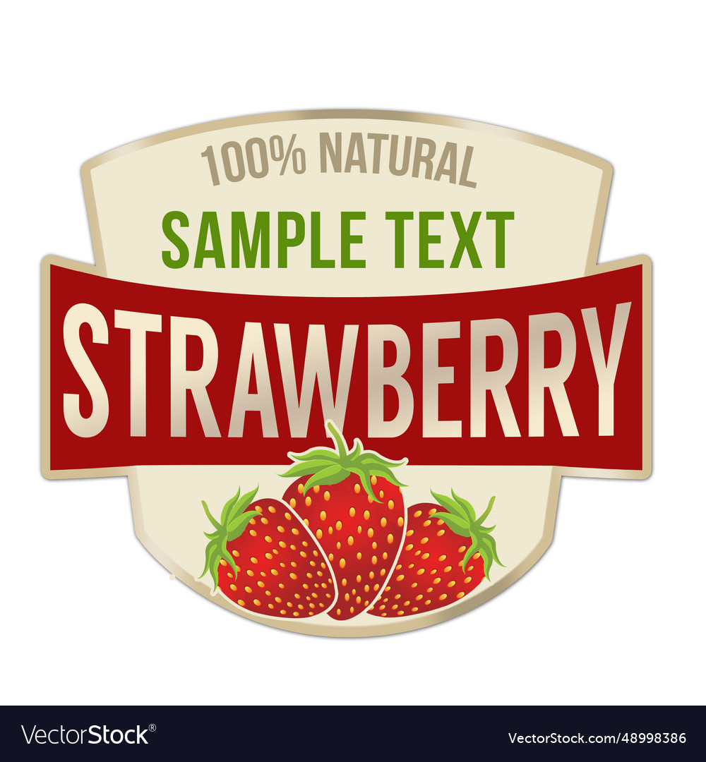 Strawberry label or sticker Royalty Free Vector Image