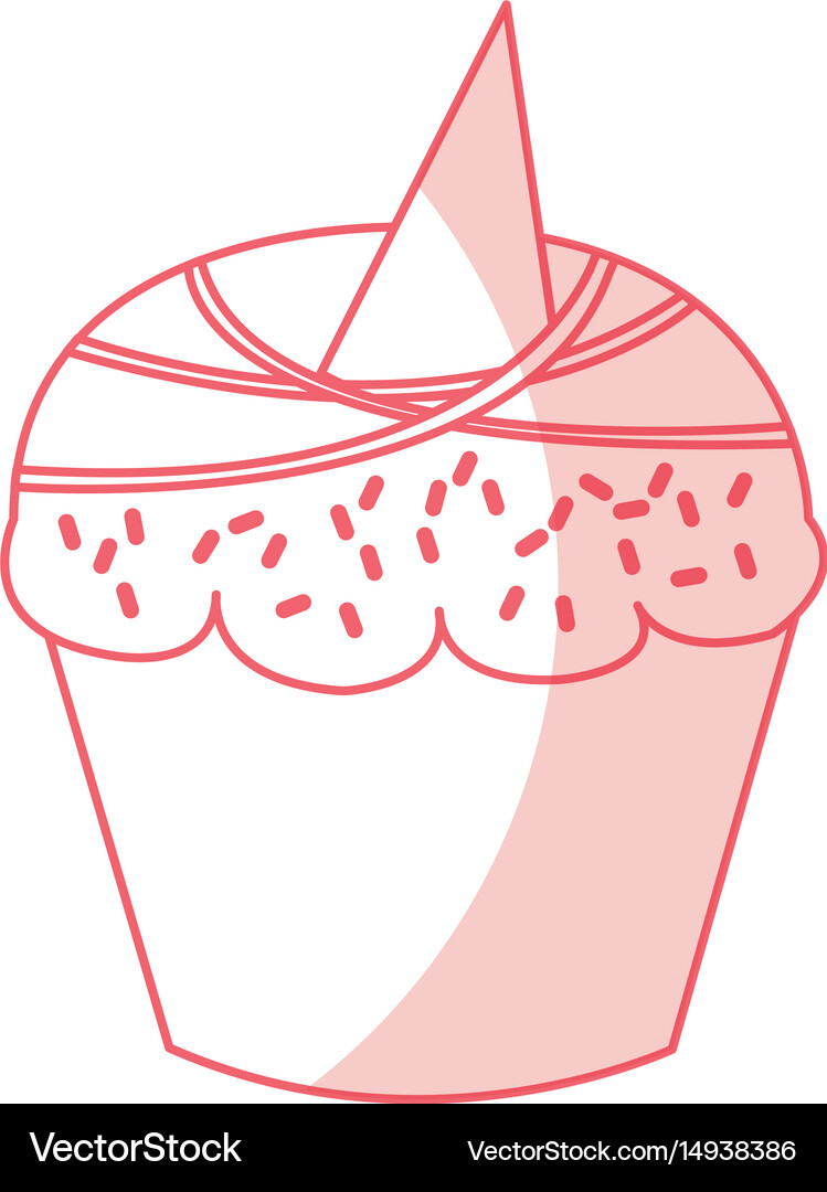 Sweet and delicious cupcake isolated icon Vector Image