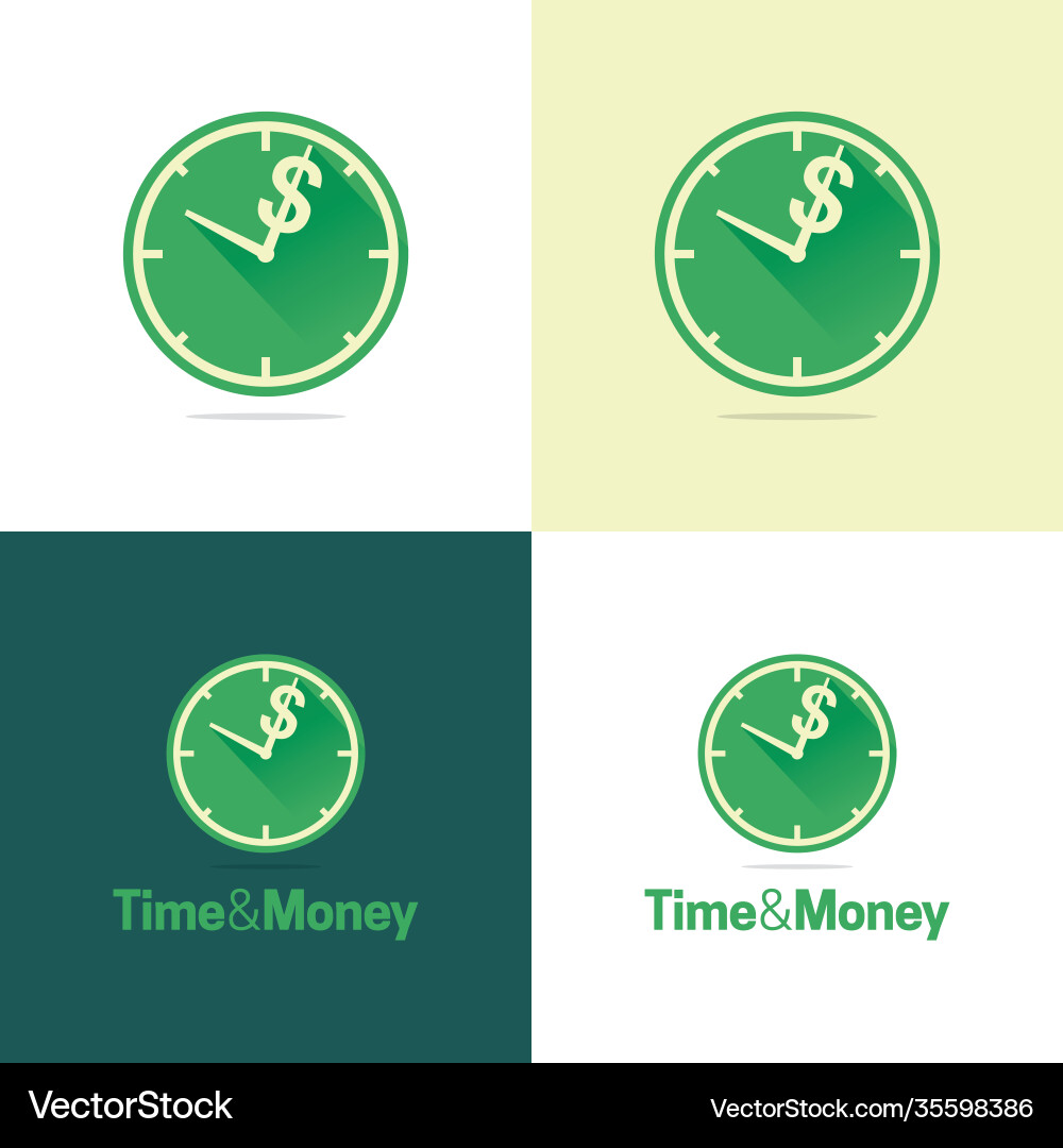 Time and money logo and icon Royalty Free Vector Image