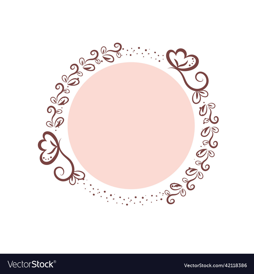 Wedding circular frame Royalty Free Vector Image