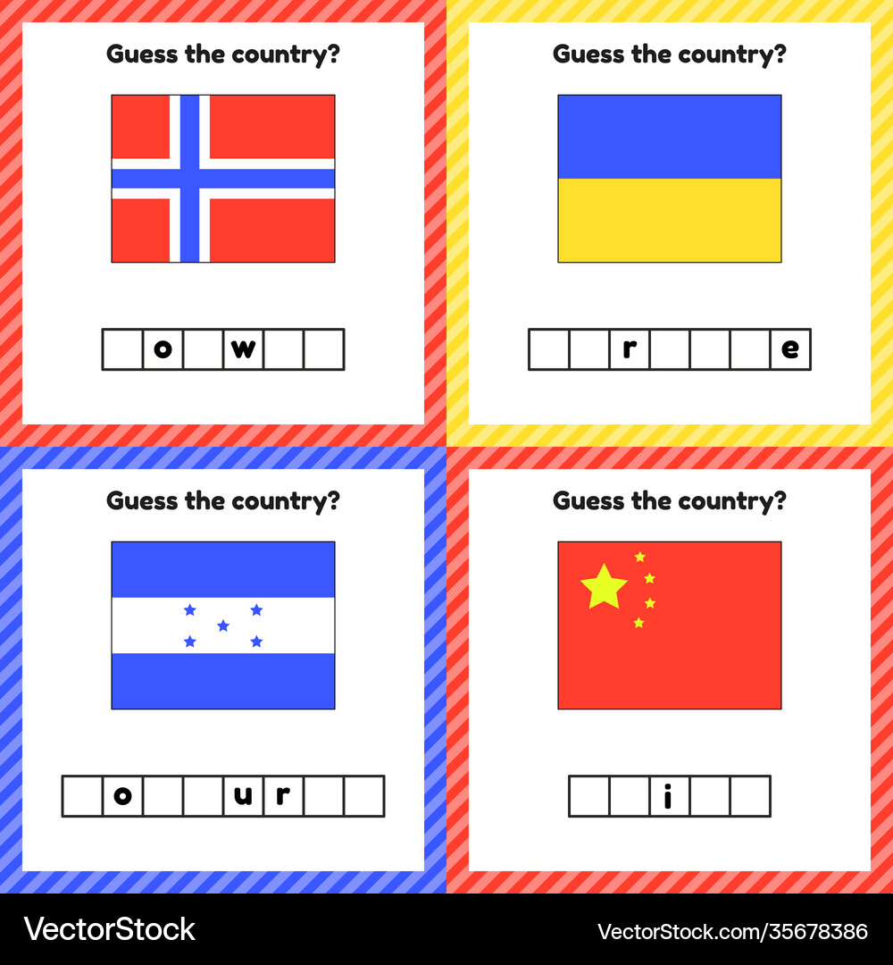 Worksheet on geography for preschool and school Vector Image