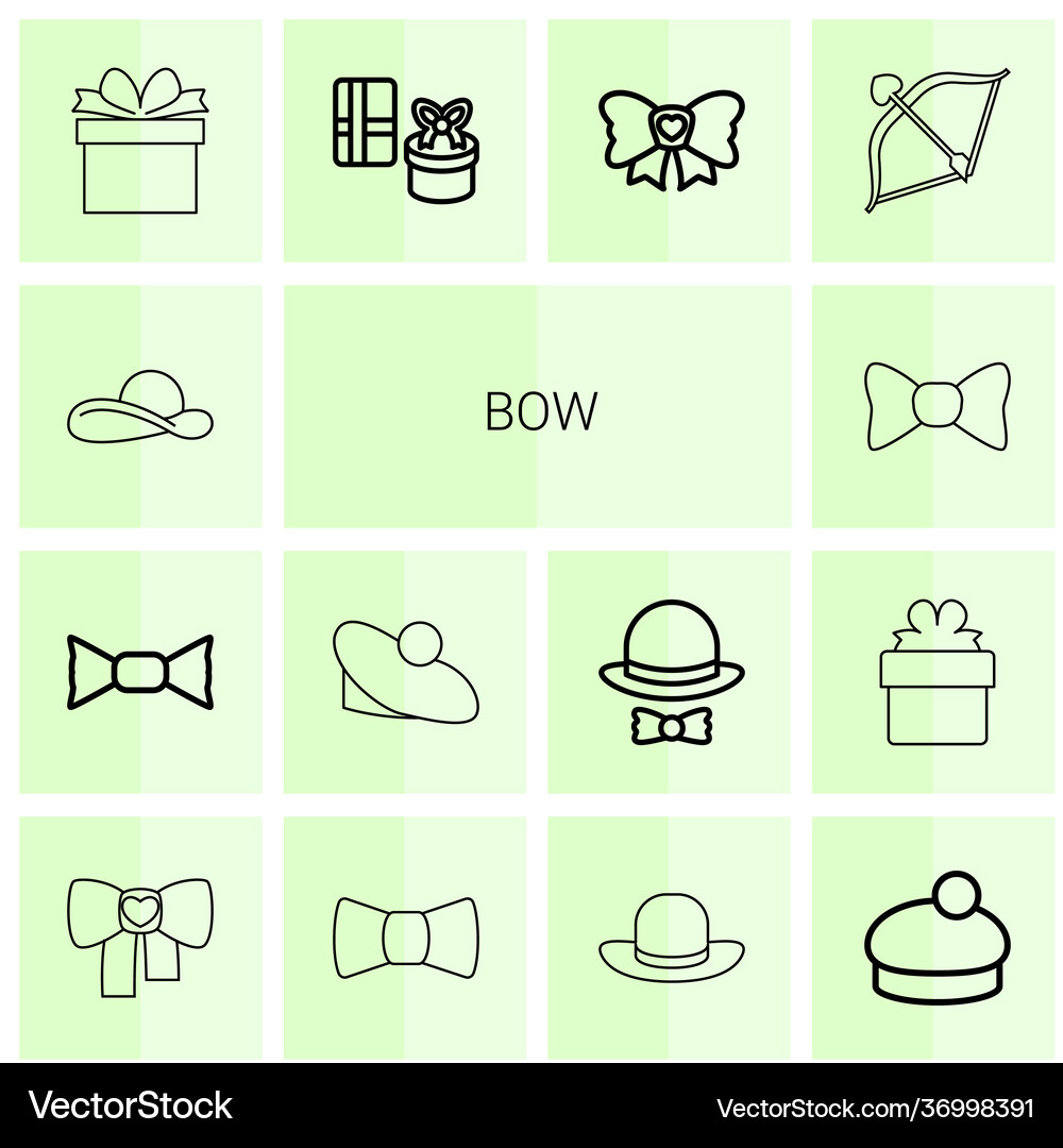 14 bow icons Royalty Free Vector Image - VectorStock