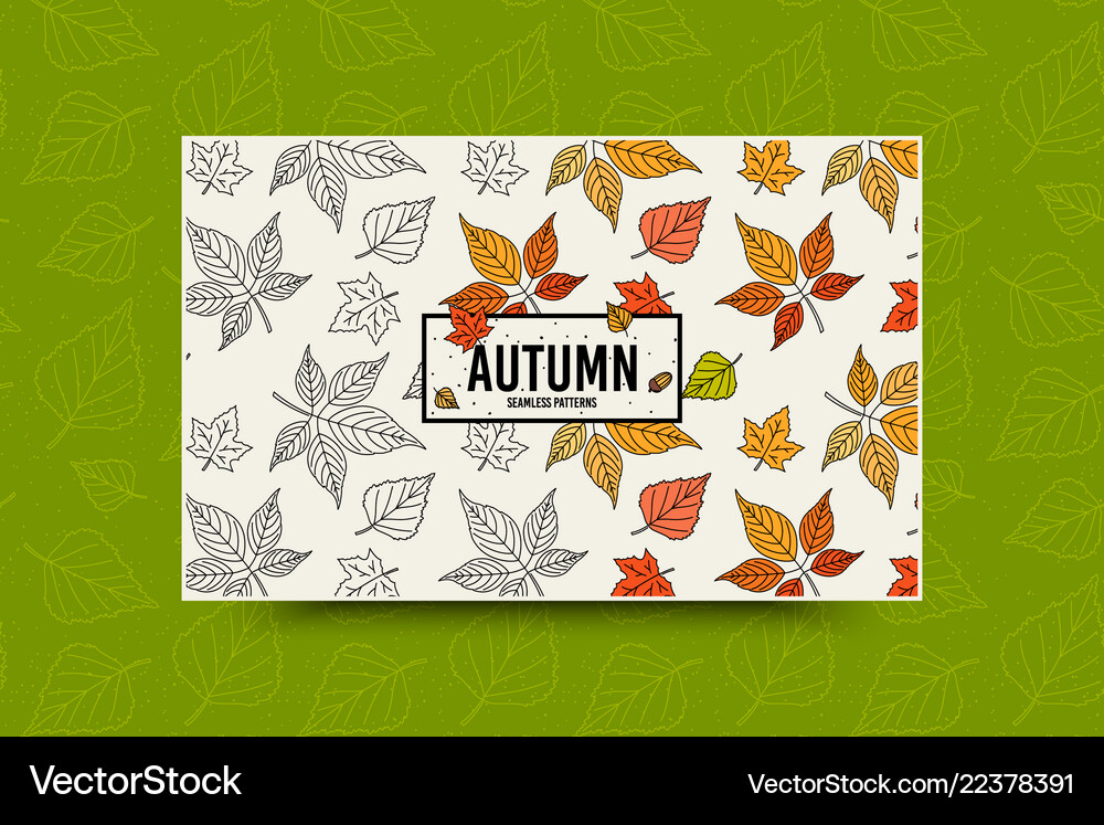 Autumn leaf pattern fall leaves seamless pattern Vector Image