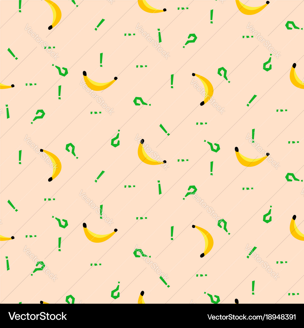 Banana and punctuation marks simple vetor seamless