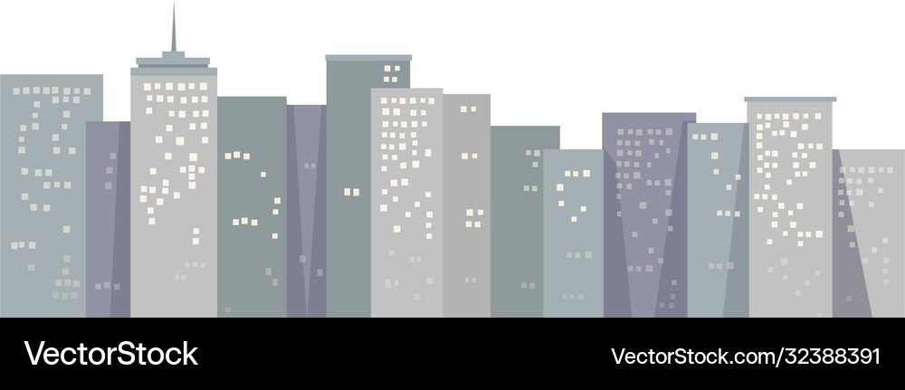 Big buildings cartoon style scene Royalty Free Vector Image