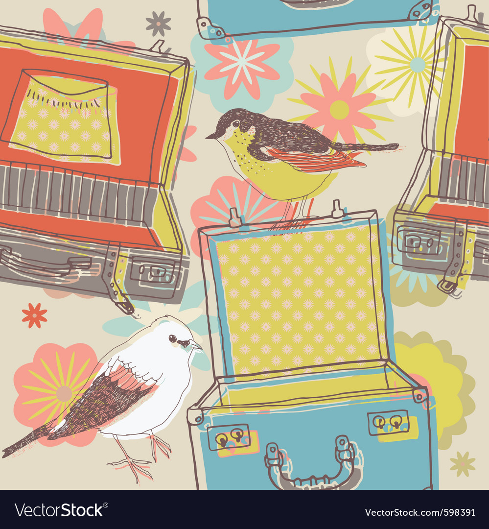 Bird collage background Royalty Free Vector Image