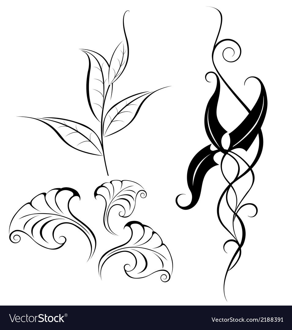 Collection stylized sheet Royalty Free Vector Image