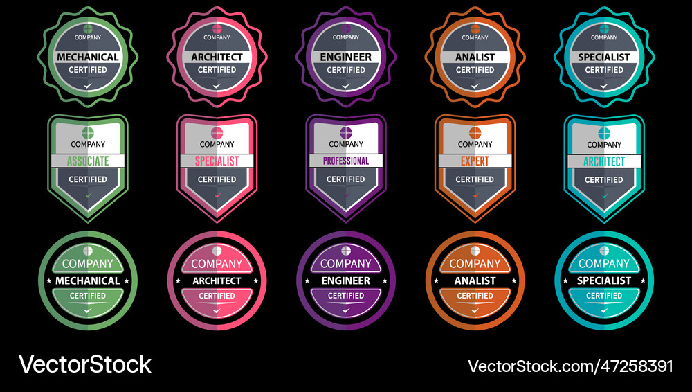 Company Training Certificates Set Royalty Free Vector Image