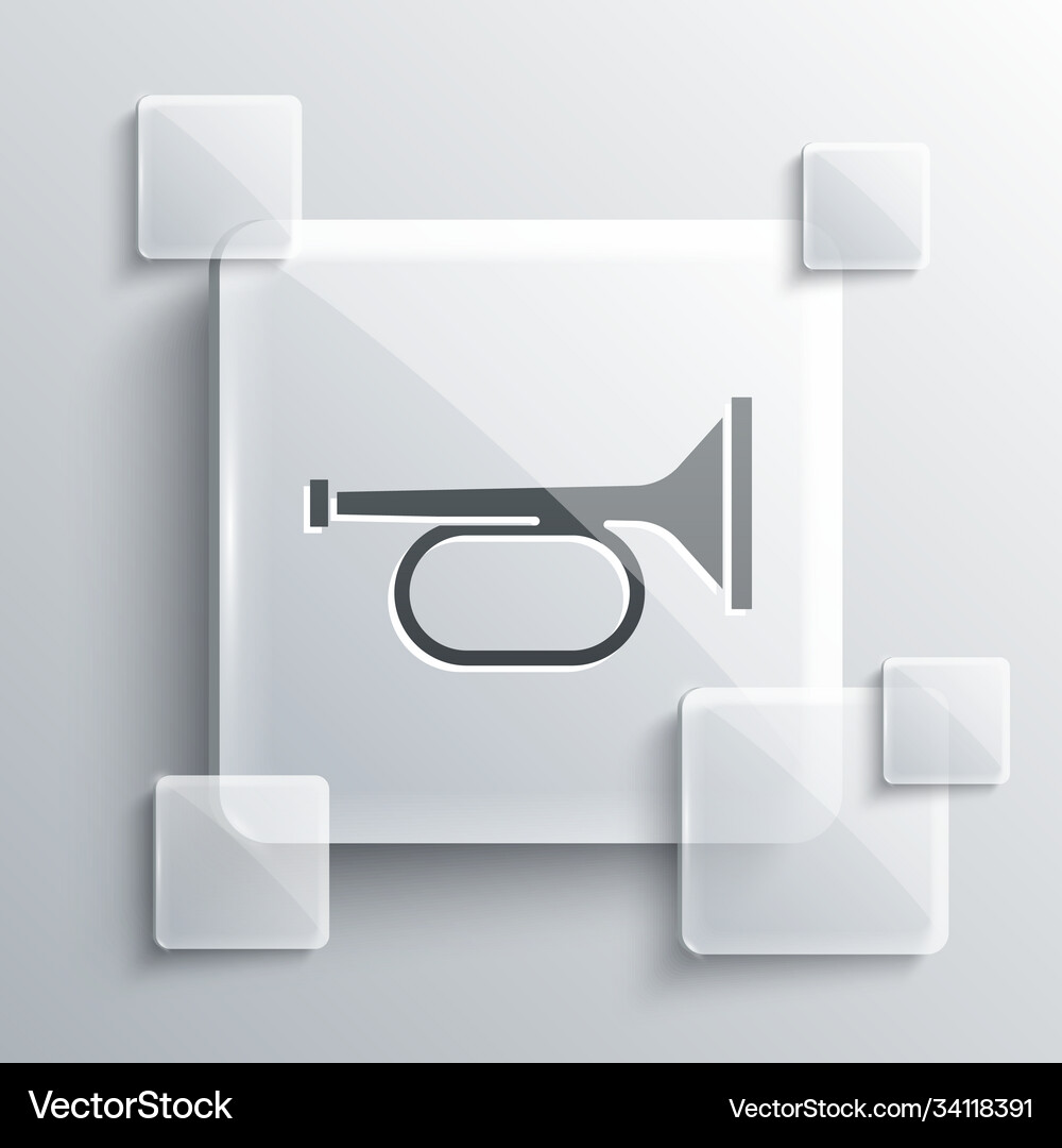 Grey trumpet icon isolated on background Vector Image