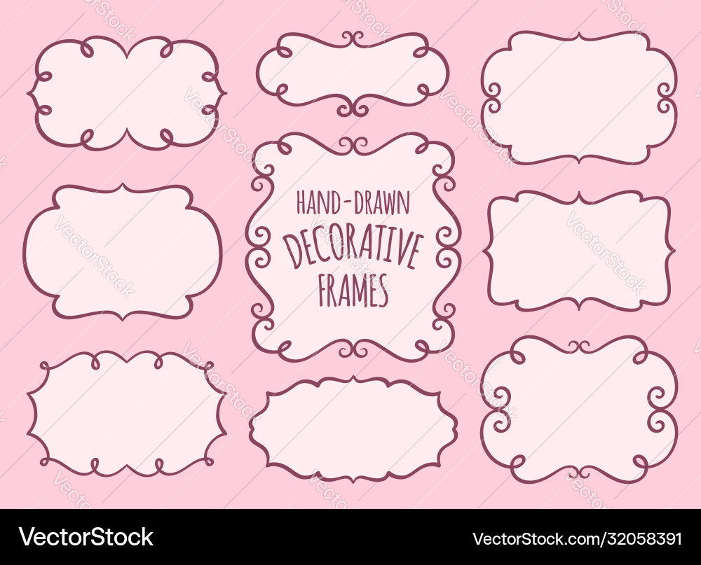 Hand drawn decorative frames Royalty Free Vector Image