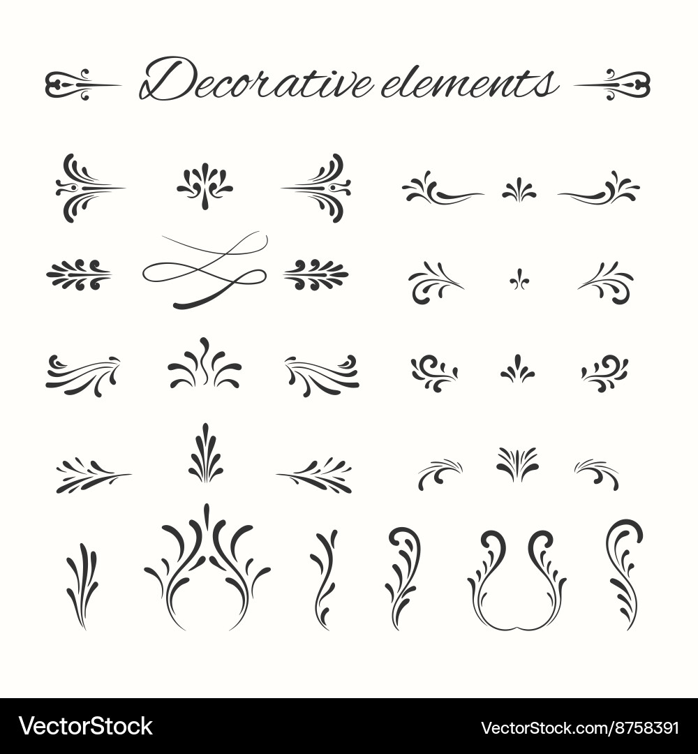 Hand drawn divders set ornamental decorative Vector Image