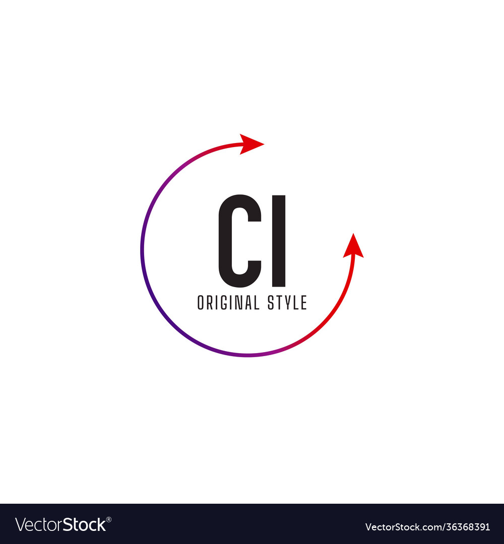 Initial letter ci circle colorful logo design Vector Image