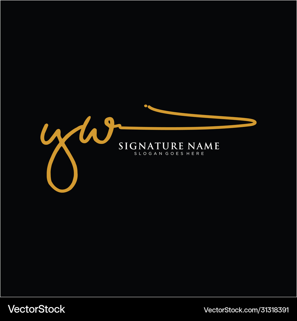 Letter yw signature logo template Royalty Free Vector Image