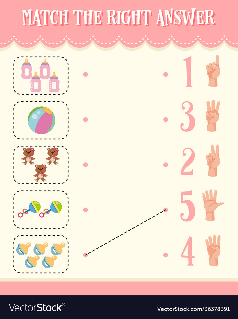 Math count number worksheet Royalty Free Vector Image