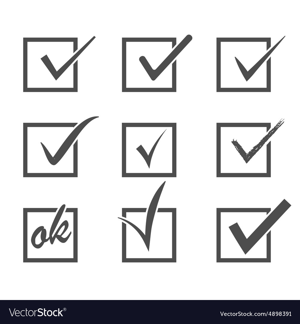 Set check marks Royalty Free Vector Image - VectorStock
