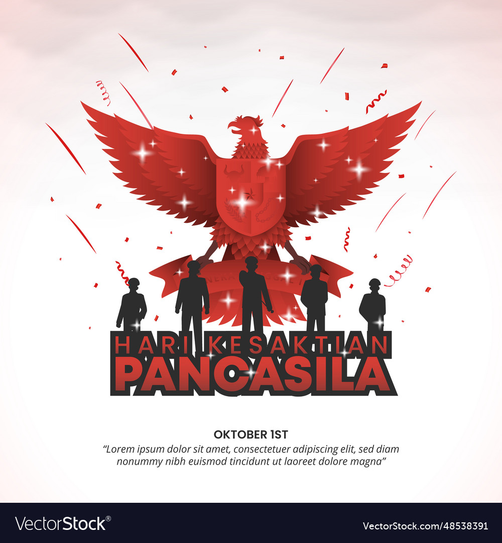 Square hari kesaktian pancasila or pancasila Vector Image