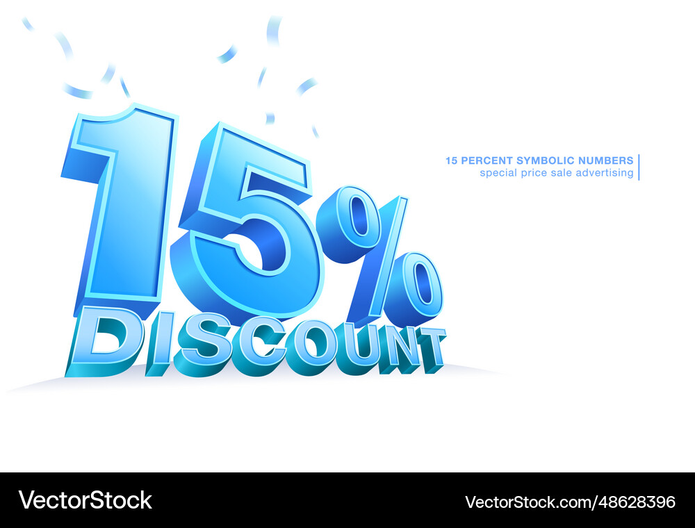 15percent symbolic numbers Royalty Free Vector Image