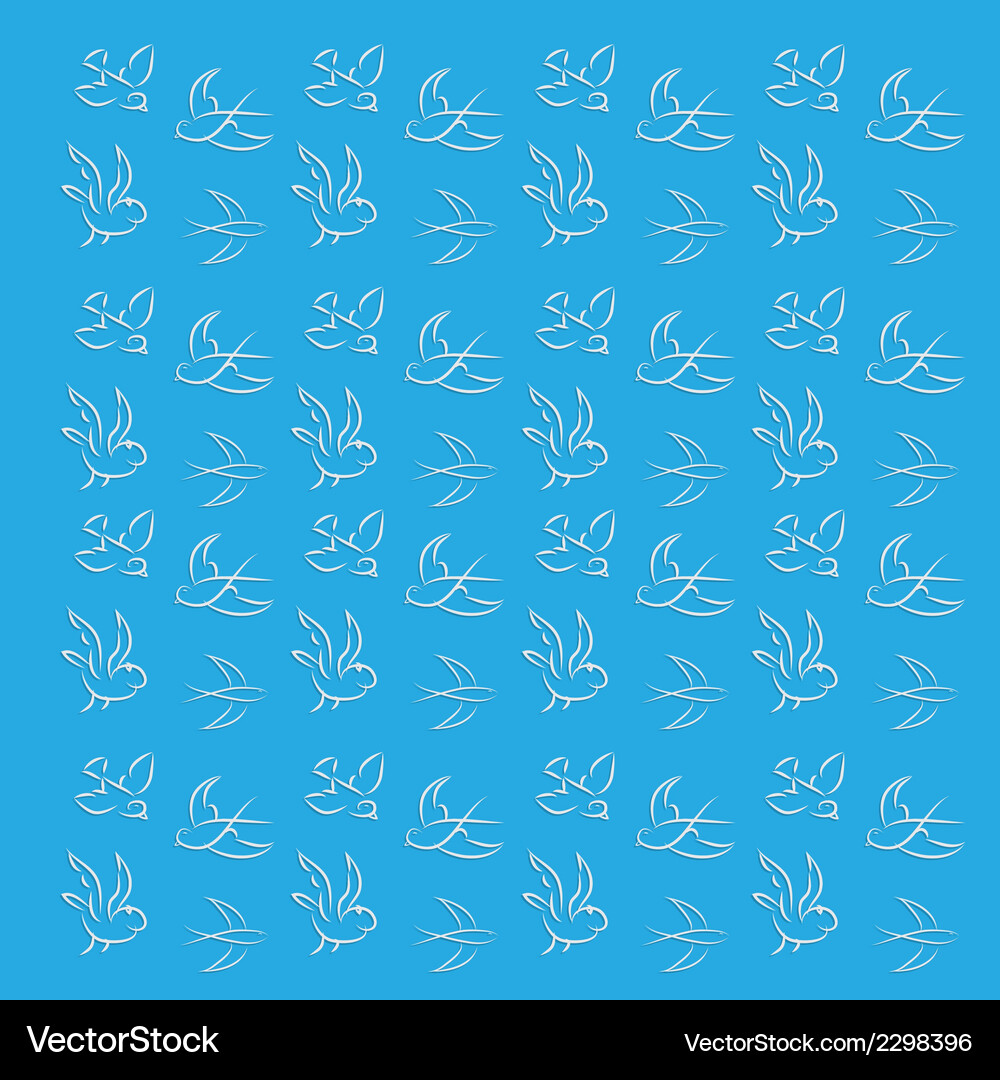 Blue background with birds Royalty Free Vector Image