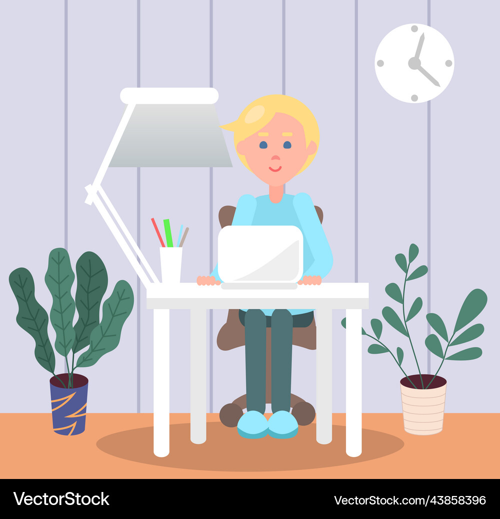 Business employees on their workspace co-worker Vector Image