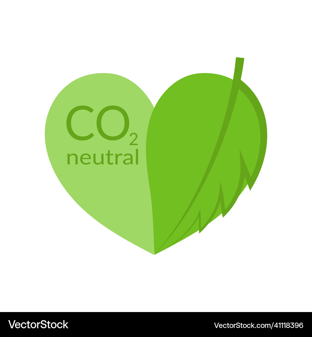 Co2 neutral stamp - carbon emissions free label Vector Image