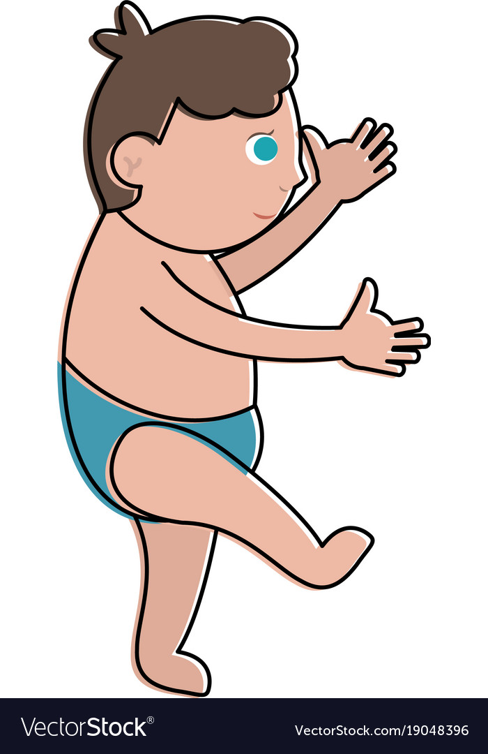 Cute baby walking Royalty Free Vector Image - VectorStock