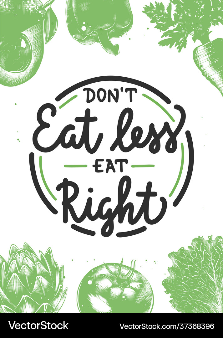 Dont eat less right modern brush calligraphy Vector Image