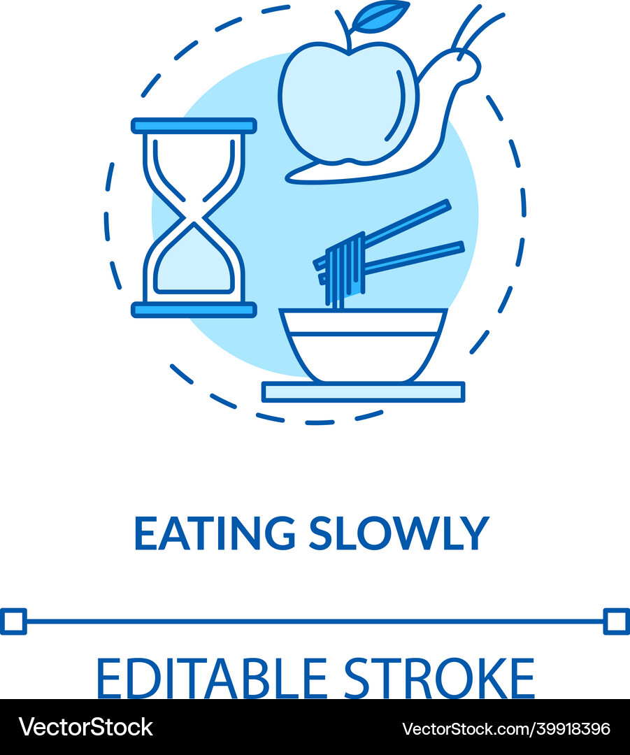 Eating slowly concept icon mindful nutrition idea Vector Image